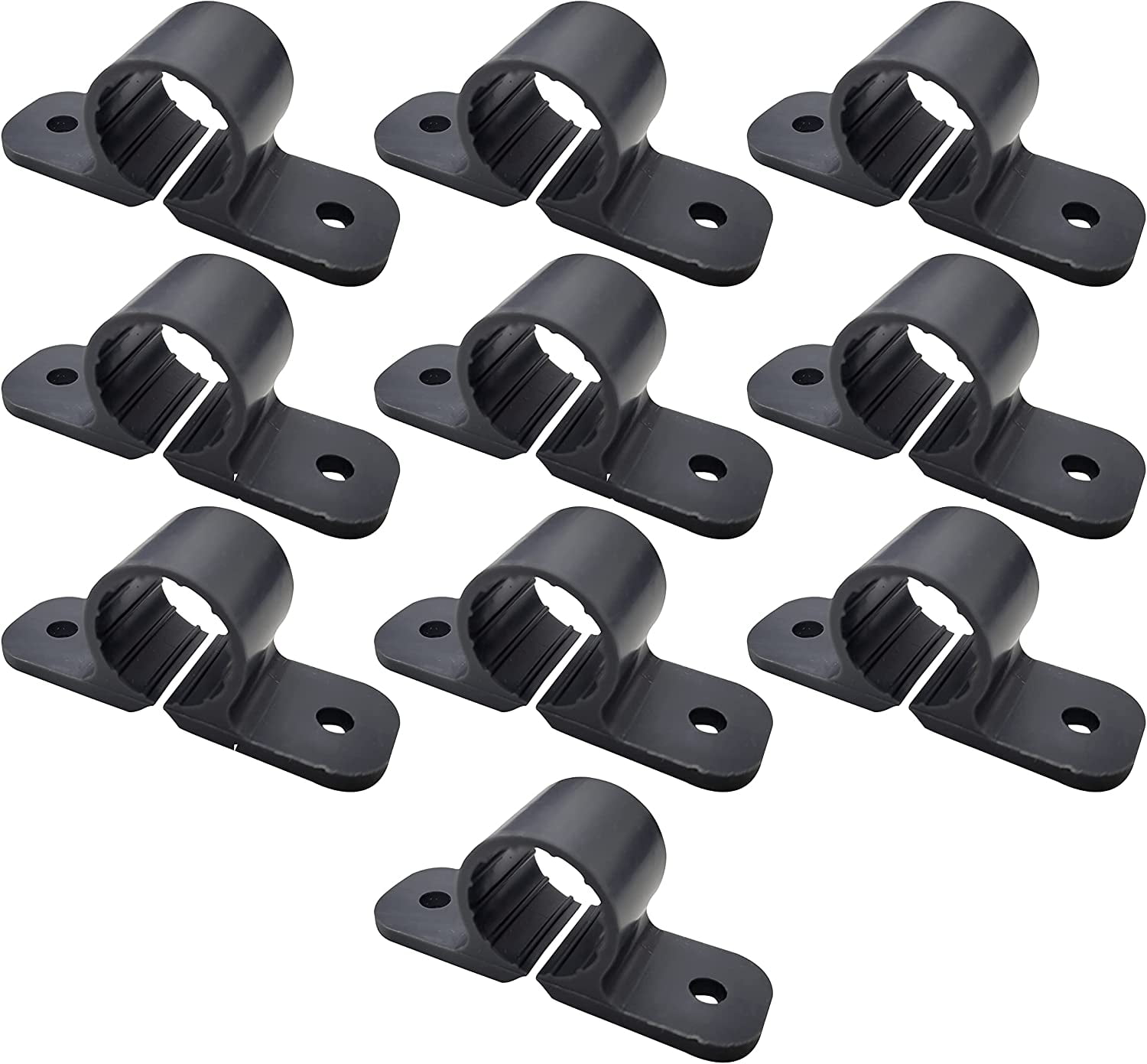 2-Hole Pipe Clamp Grey 1/2" Plastic [10 Pack] - Walmart.com