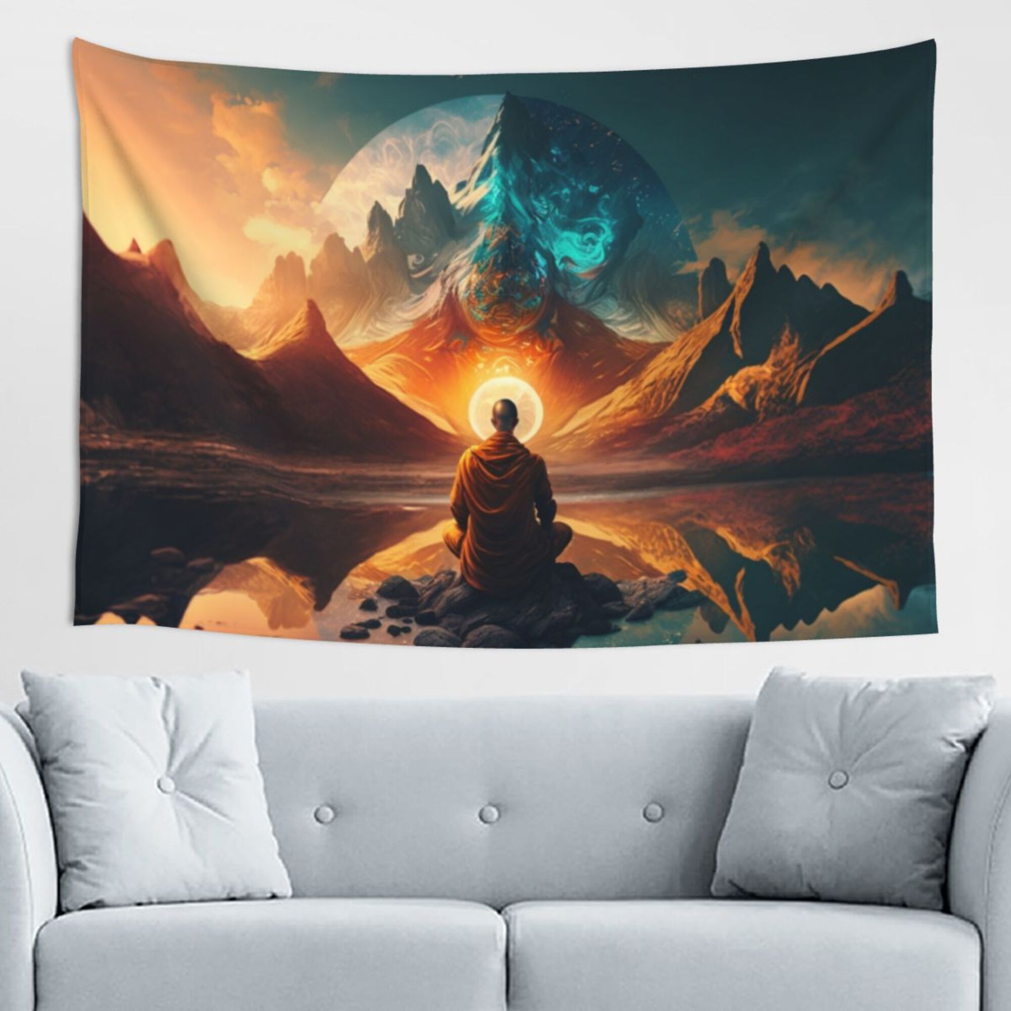 DouZhe Meditating Zen Meditation Tapestry Modern Wall Hanging ...