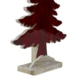 10.5" Red and White Stained Forest Tree Christmas Tabletop Decor ...