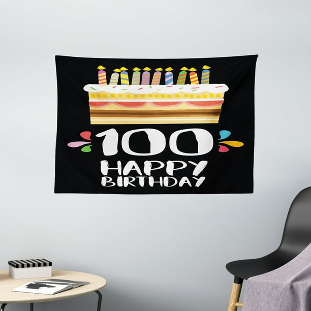 100th Birthday Decorations Tapestry, Old Legacy 100 Birthday Party Cake ...
