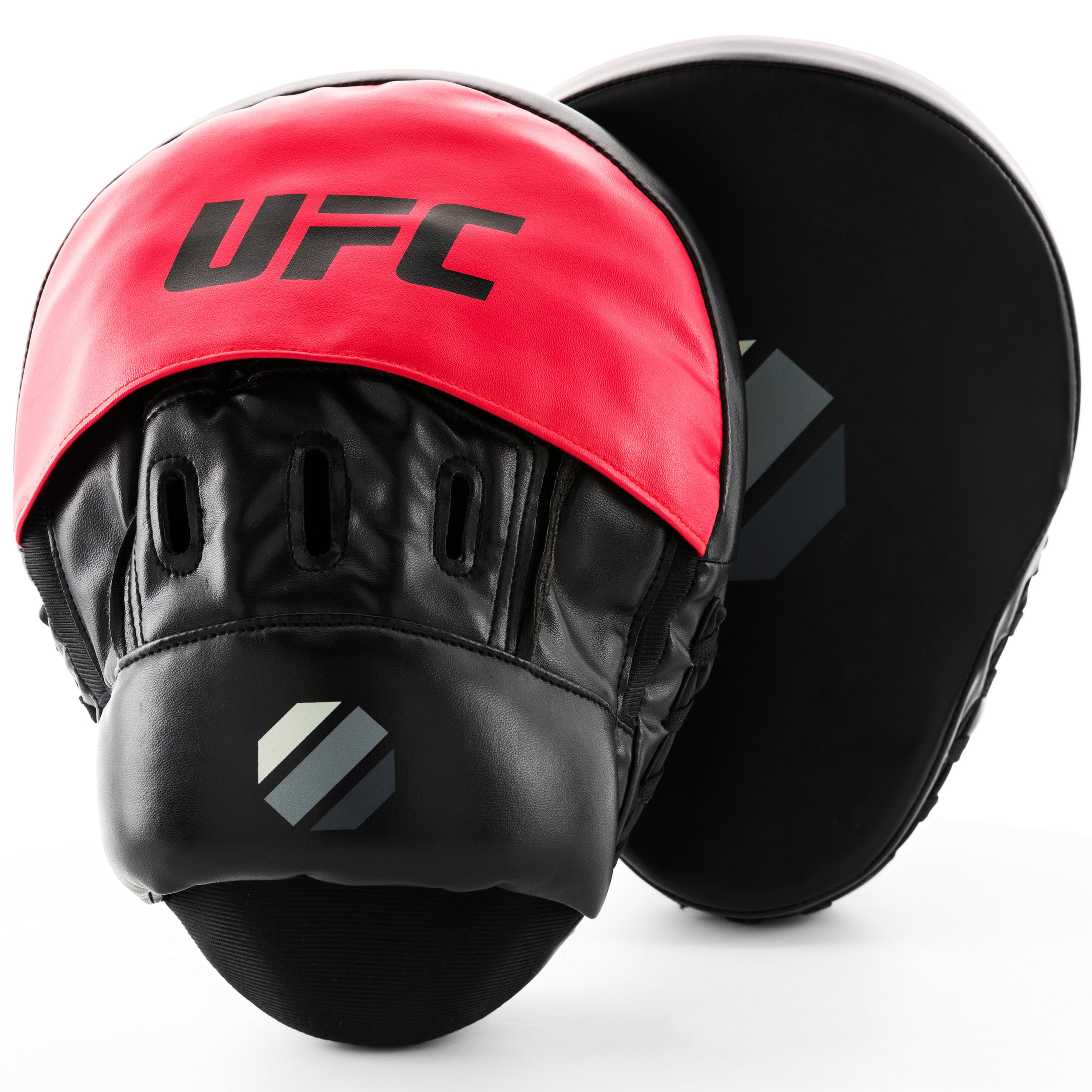 UFC Curved Focus Mitts - Black and Red MMA and Boxing Punch Mitts ...