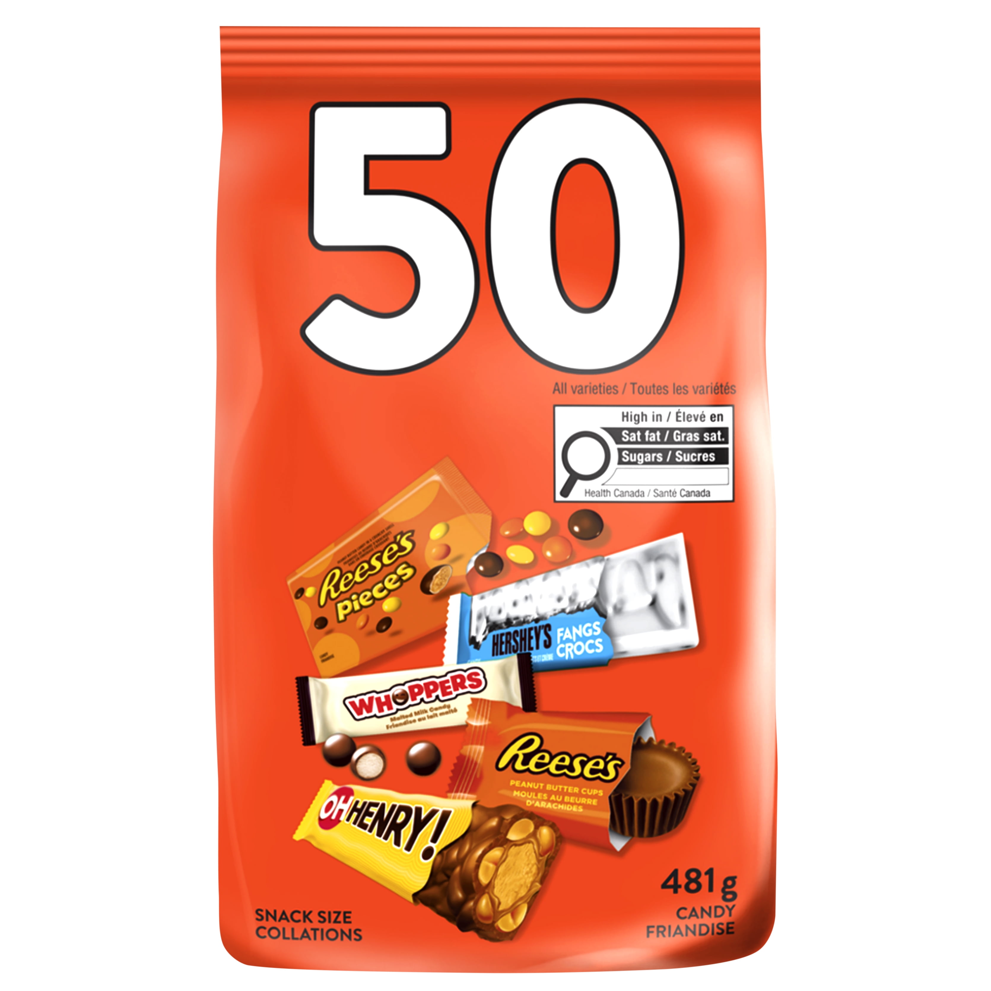 Hershey's chocolats assortis 50 unités 481 g, 16 paquets Hershey's choc ...