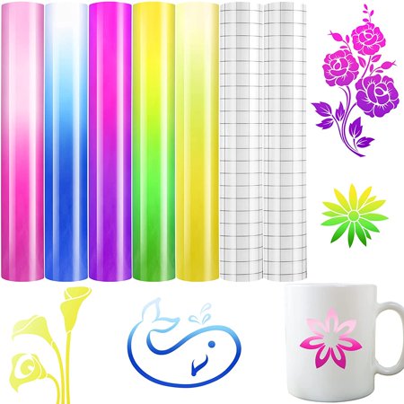 7 Sheets Color Changing Vinyl Cold Color Changing Vinyl and Transfer ...