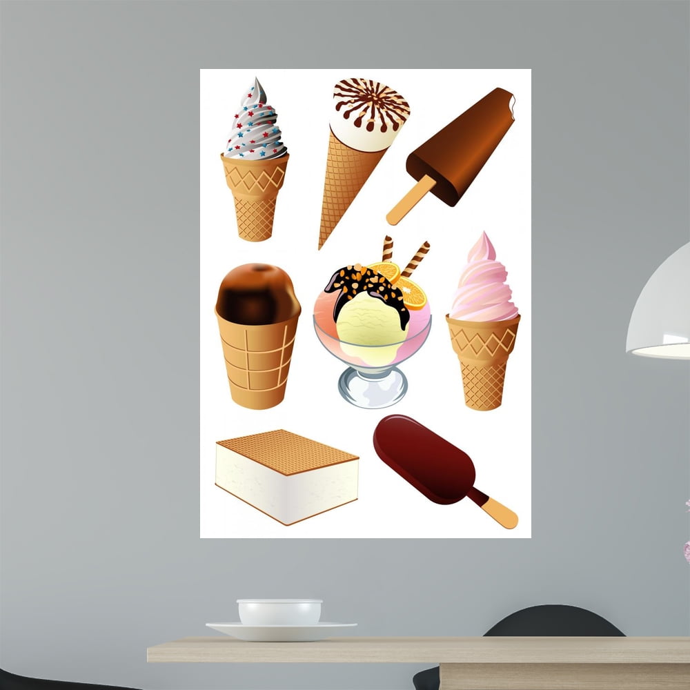 Ice Cream Wall Mural by Wallmonkeys Peel and Stick Graphic (36 in H x ...