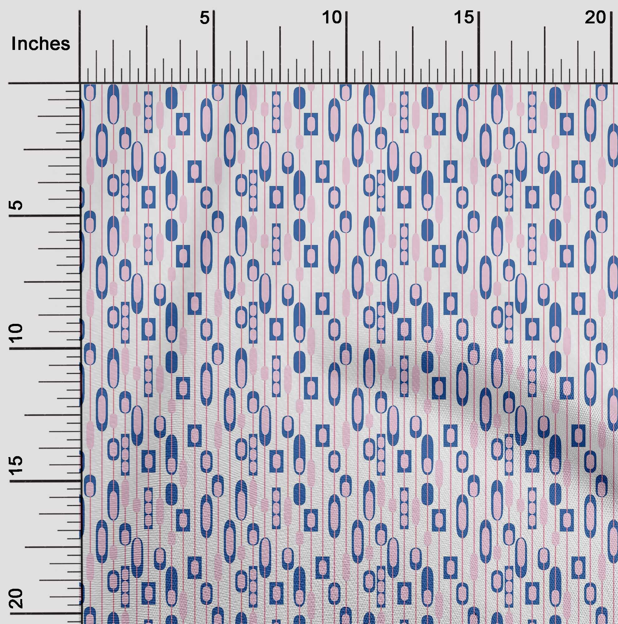 oneOone Silk Tabby Fabric Stripe & Geometrical Shapes Geometric Print ...