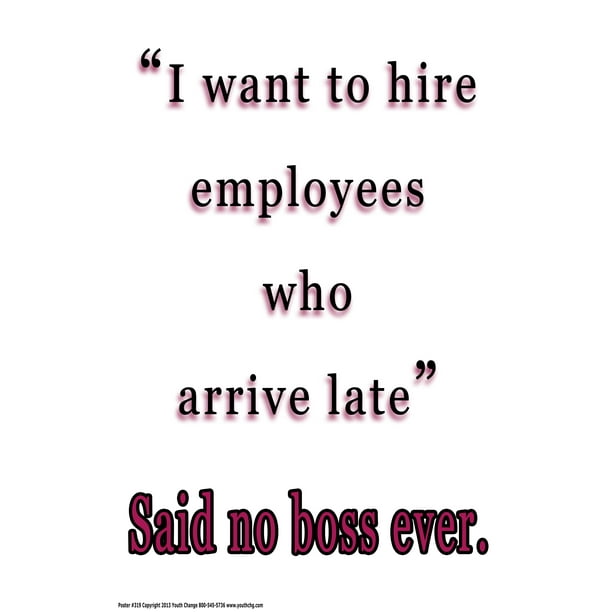 Youth Change Poster #319 Stop Student Tardiness, Lateness with Famous ...