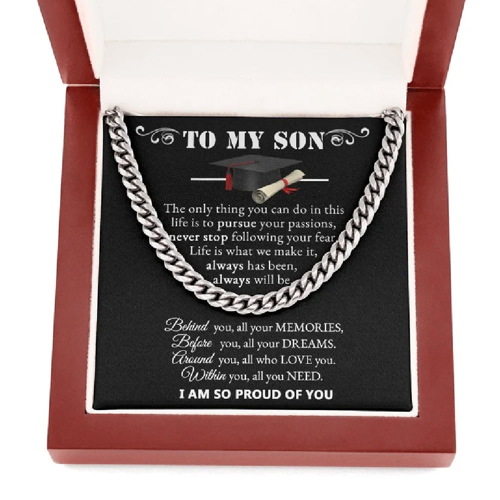 Happy Graduation Graduation Gift College for Son, Cuban Link Chain Gift ...