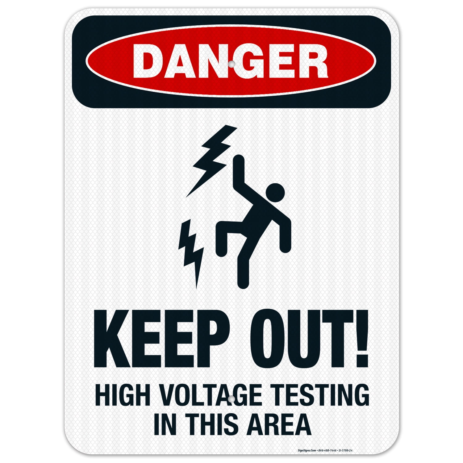 Keep Out High Voltage Testing In This Area Sign, OSHA Danger Sign ...