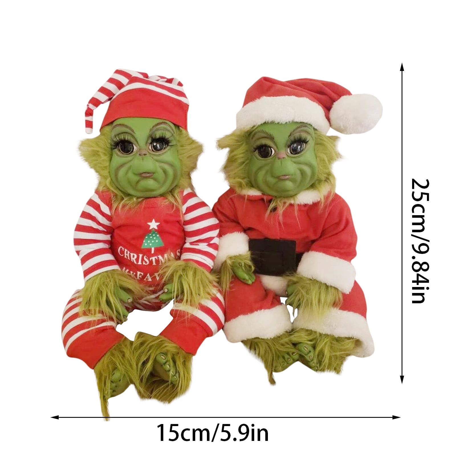 Buy 7.8Inch Grinch Baby Doll for Kids, Hairy Christmas Grinch Baby with ...