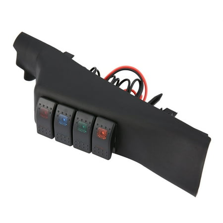 Left Side A-Pillar Switch Pod Panel 4 Rocker Switches Kit for Jeep ...