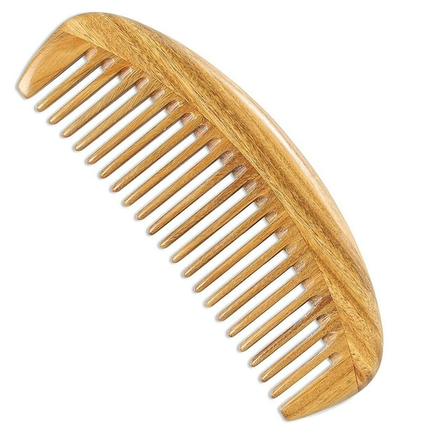 Onedor Handmade 100% Natural Green Sandalwood Hair Combs - Anti-Static ...