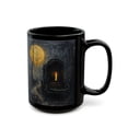 Dark Fall Forest Coffee Cup Moody Autumn Crescent Moon Mug Black ...