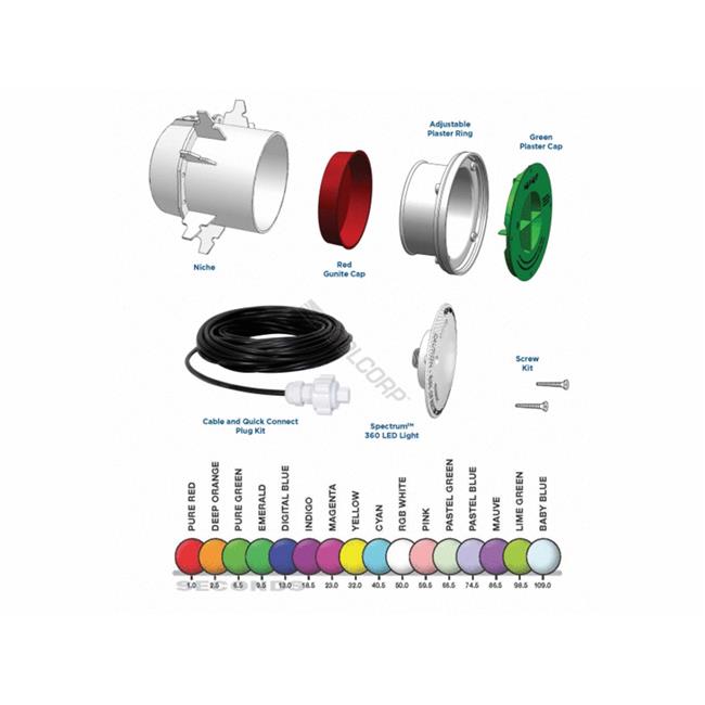 Blue Square K1008-J 100 ft. Jandy Color LED Light with Niche - Walmart.com