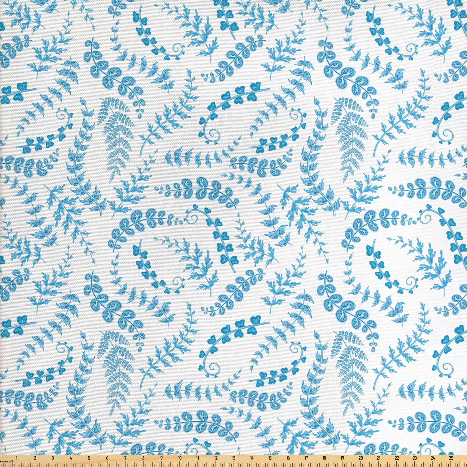 Botanical Upholstery Fabric by the Yard, Continuous Pattern of ...