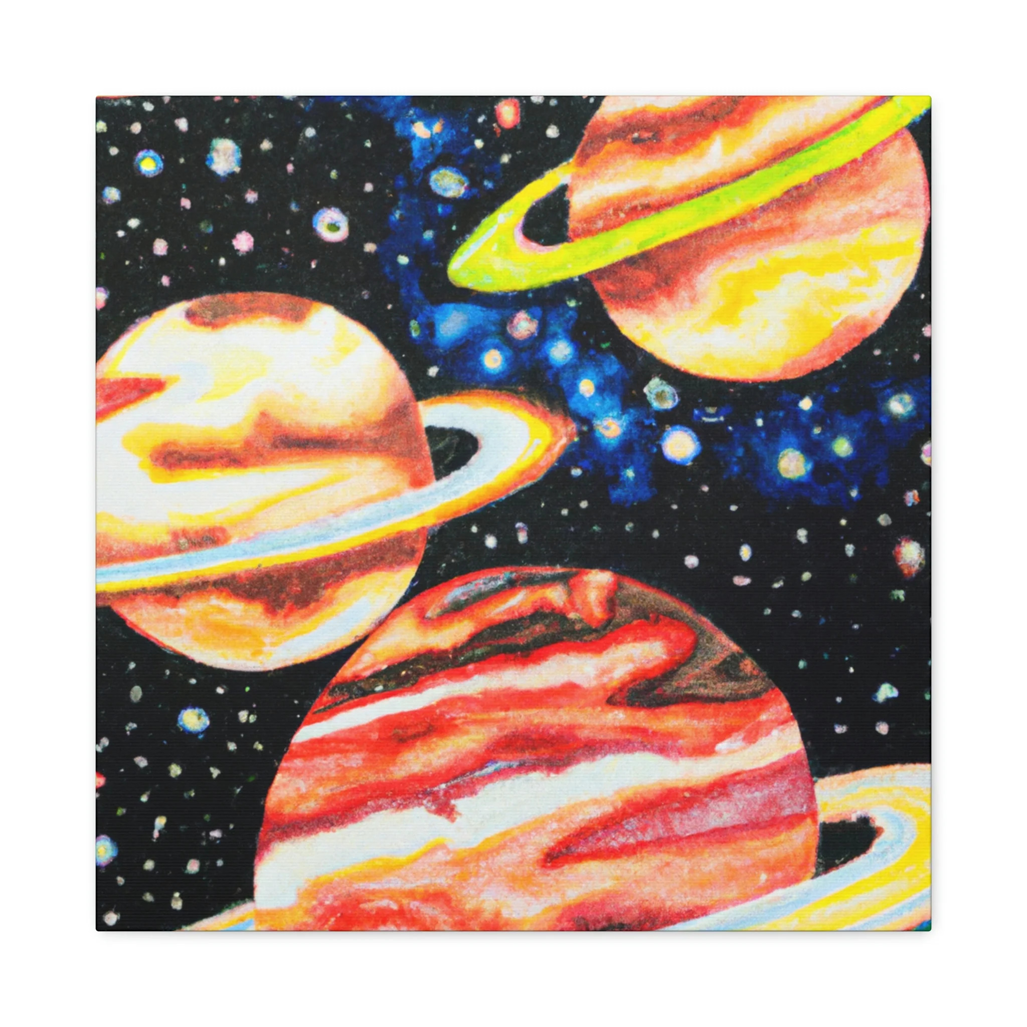 Planets in Pointillism - Canvas - Walmart.com