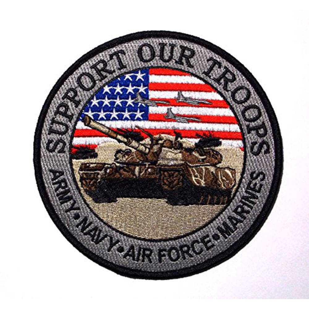 Support Our Troops Armed Forces Embroidered Military Patch Iron Sew ...