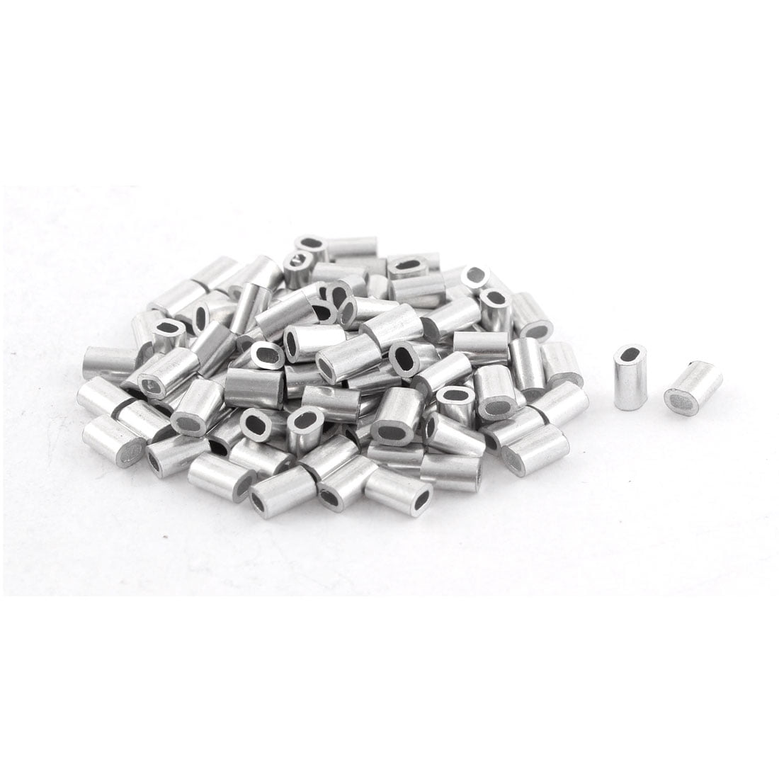 100pcs Oval Aluminum Sleeves Clamps for 0.8mm Wire Rope Swage Clip ...