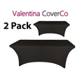 Valentina CoverCo 2 Pack Black Stretch Fit 6 Foot Rectangular Spandex ...
