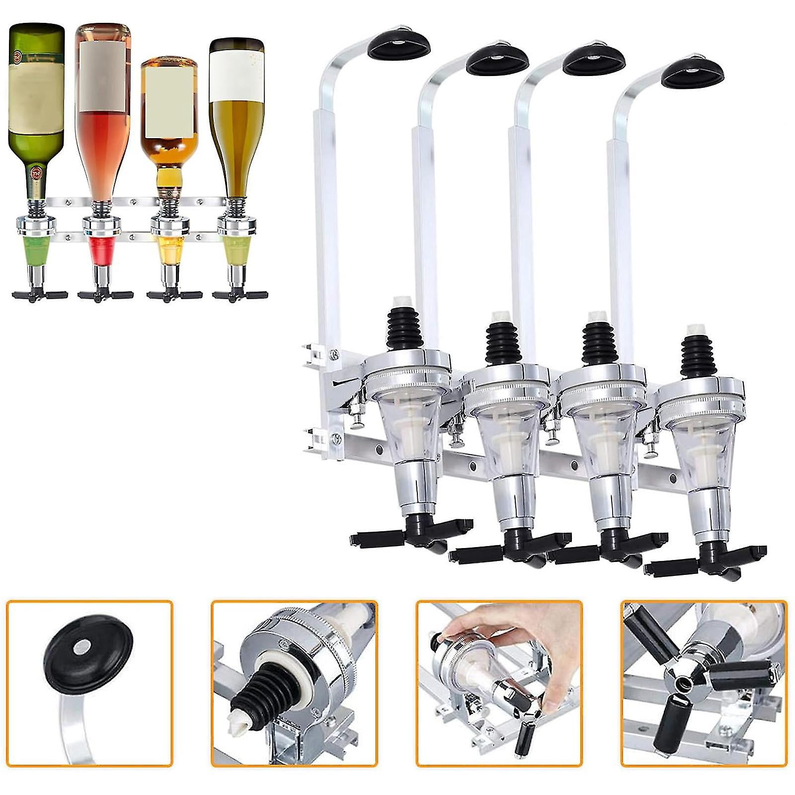 Óptica de 4 botellas para bar, Shots Dispensador de alcohol montado en ...