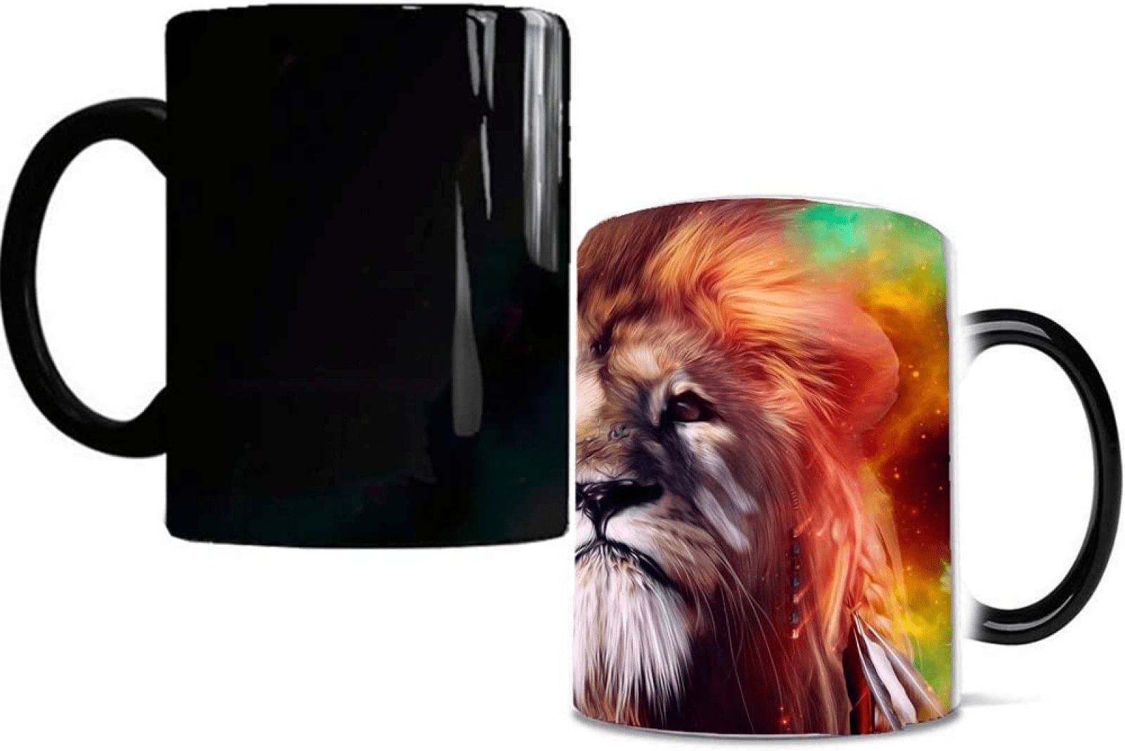 Heat Changing Coffee Mug, Caliamary Lion Heat Sensitive Color Changing ...