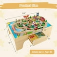 INFANS Train Table, 84 Pieces Wooden Kids Activity Toy Table Playset ...