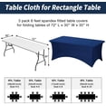 3 Pack Navy Blue Rectangle Tablecloths 6Ft, Stretch Spandex Fitted ...
