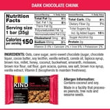 KIND Healthy Grain Bars, Dark Chocolate Chunk, Gluten Free, 1.2 oz, 5 ...