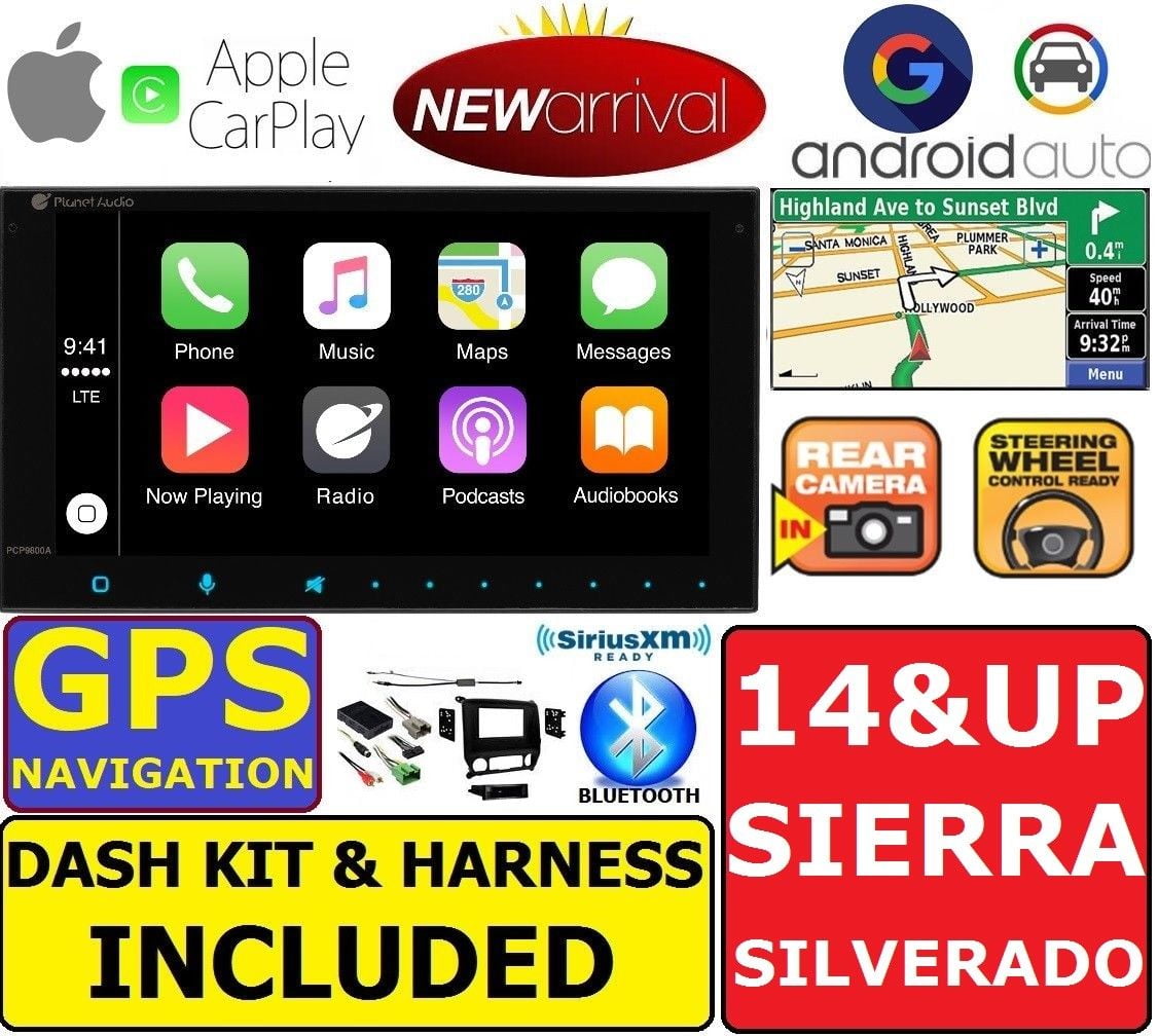 2014&UP SILVERADO / SIERRA GPS NAVIGATION SYSTEM APPLE CARPLAY ANDROID ...