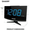 SHARP Digital Alarm Clock with Large Display, 2 Amp FastCharge USB ...