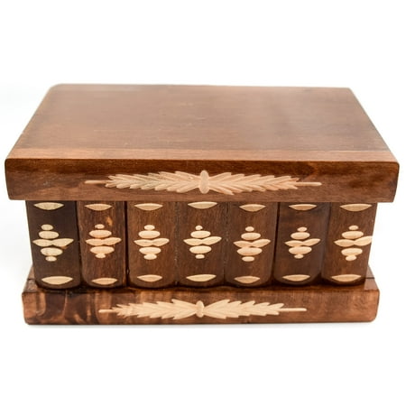 Jewelry and Puzzle Box 2 in 1 - Handmade Wooden Case with Hidden Key ...