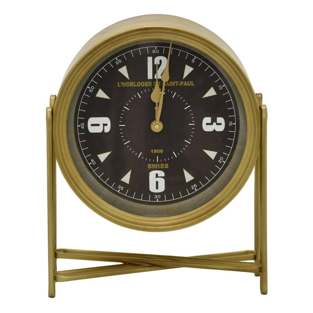 Plutus Modern Metal Table Top Clock in Gold - Walmart.com