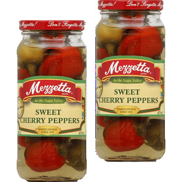 Mezzetta Sweet Cherry Peppers, Mild Variety, 16 fl oz Jar, Packed Fresh ...