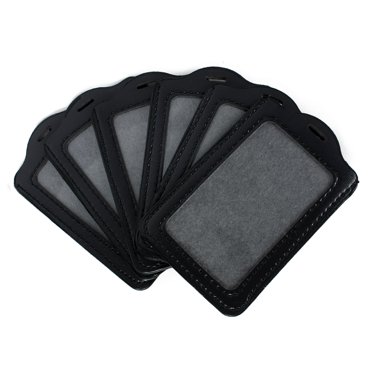 Black Leather ID Badge Holder - Walmart.com