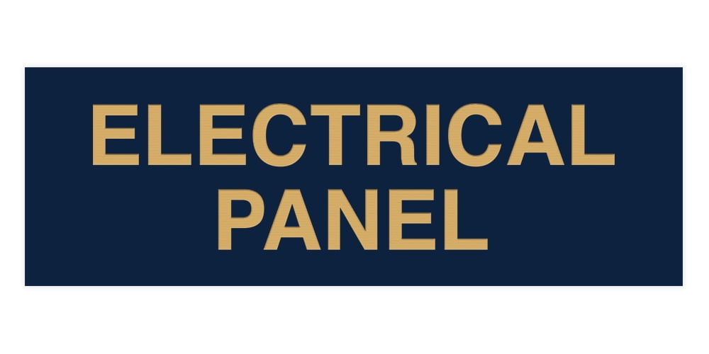 Standard Electrical Panel Sign - Navy Blue / Gold - Large 3" x 9 ...
