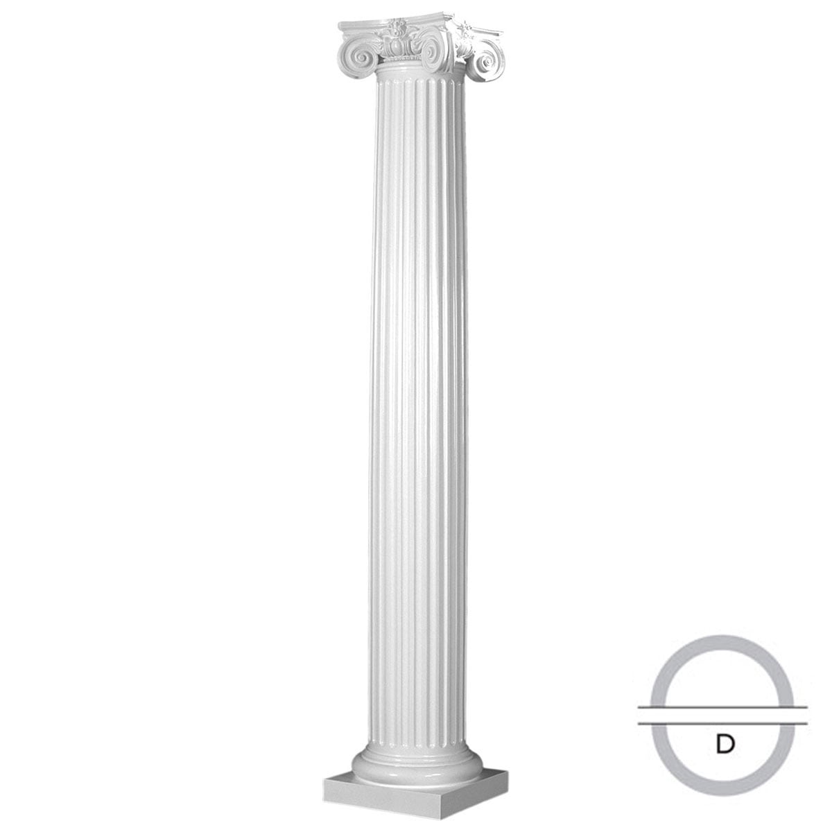 Endura-Stone Round Fluted Tapered Column (FRP), Smooth Paint-Grade ...
