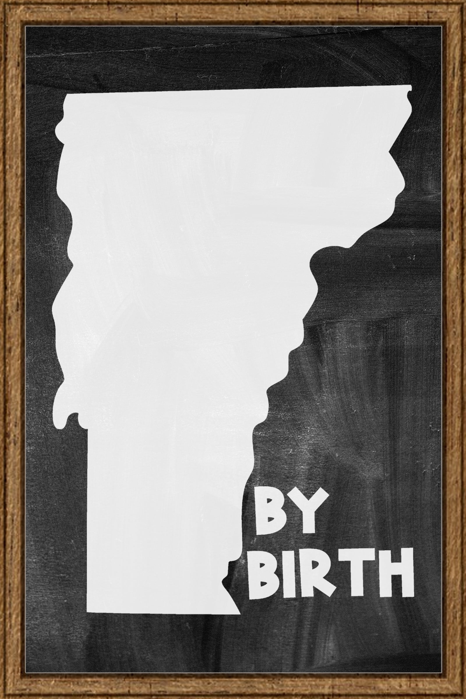 Vermont by birth state map home hometown native love Tin Sign Chalk ...
