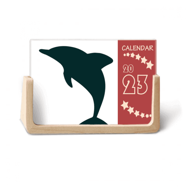 Blue Ocean Docile Cute Dolphin Desk Calendar Desktop Decoration 2023 ...