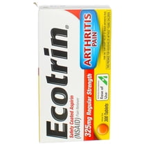 Ecotrin Regular Strength Aspirin 325 mg, Safety Coated, 300 Tablets for ...