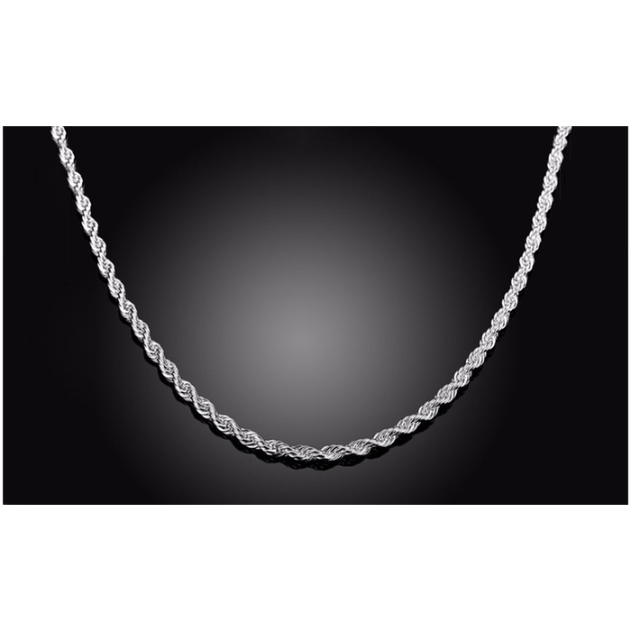 Solid Italian Diamond Cut Sterling Silver Rope Chain in Sterling Silver ...