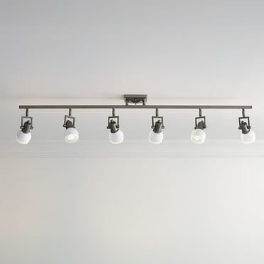 Pro Track Mini S-Wave 6-Head LED Ceiling Track Light Fixture Kit Spot ...
