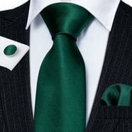Barry.Wang Men's Formal Stripe Silk Woven Necktie Set with Handkerchief ...