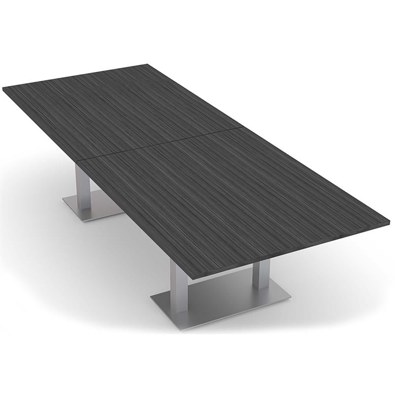 10 Person Rectangular 4X10 Conference Table Metal Double Post Base ...