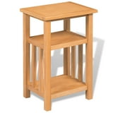 vidaXL End Table with Magazine Shelf Solid Oak Wood 10.6"x13.8"x21.7 ...