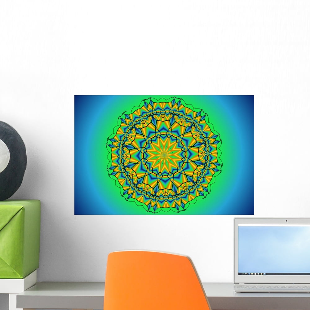 Ocean Mandala Wall Mural Decal Sticker, Wallmonkeys Peel & Stick Vinyl ...