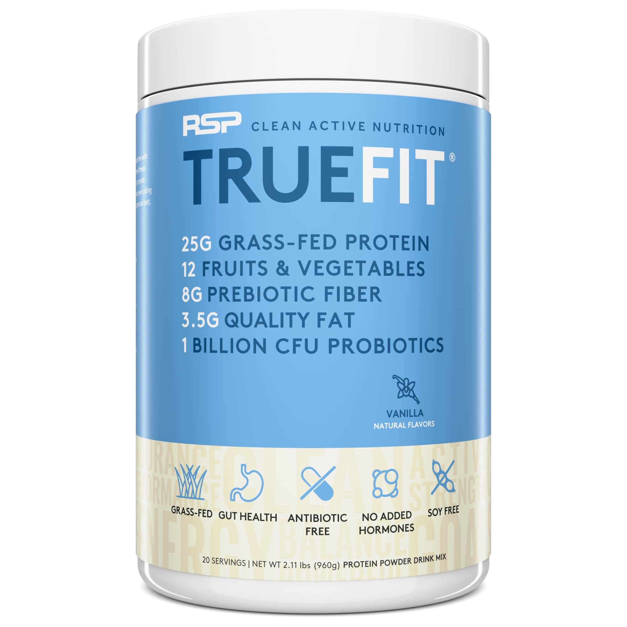 TrueFit Gut Healthy Protein Powder, Grass-Fed Whey Meal Replacement ...