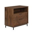 Better Homes & Gardens Wyatt Geo 2-Drawer Nightstand with USB, Walnut ...