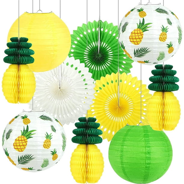 Naler Tropical Party Decorations,Pineapple Honeycomb Paper Lanterns ...