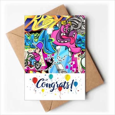 Graffiti Street Culture Colorful Monster Wedding Cards Congratulations ...