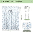 BZSMCE Sky Blue Sprig Pattern Bathroom Shower Curtain Set with Hooks ...