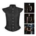 Aellinatey Medieval Renaissance Pirate Vest Gothic Steampunk Waistcoat ...